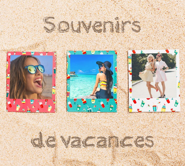 3 Polaroids Dans Le Sable Montage Photo Pixiz