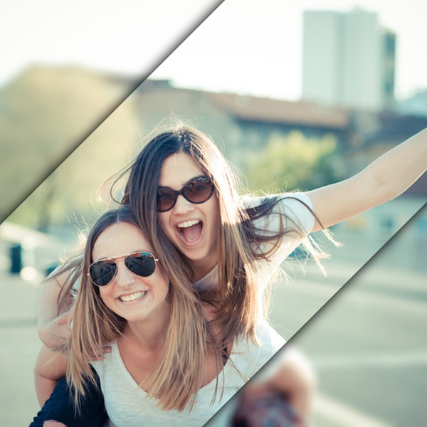 Raya diagonal y desenfoque lateral Montaje Fotografico | Pixiz