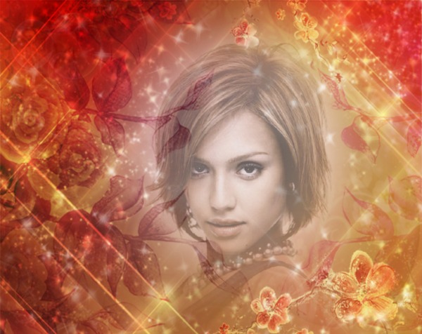 Red Cross Fade Flowers Photo Frame Effect | Pixiz