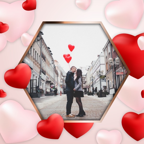 Cœurs roses et rouges Montage Photo | Pixiz