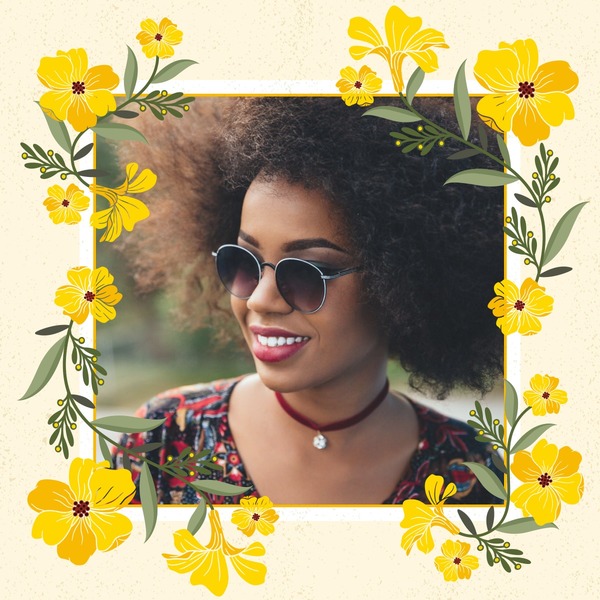Yellow Flowers Photo Frame Effect | Pixiz