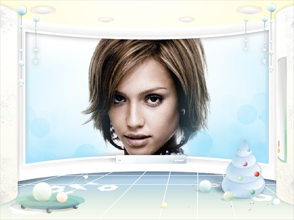 Winter Christmas Tree Snow Photo Frame Effect | Pixiz