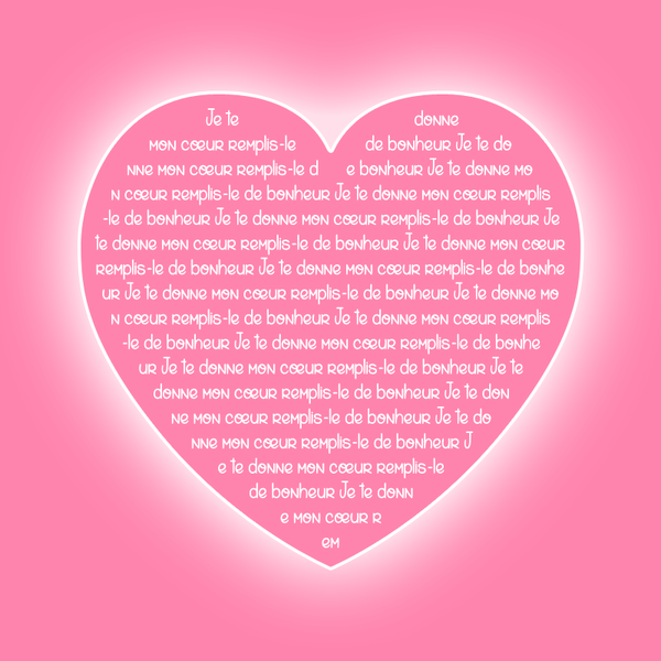 Texte dans coeur rose Montage Photo | Pixiz