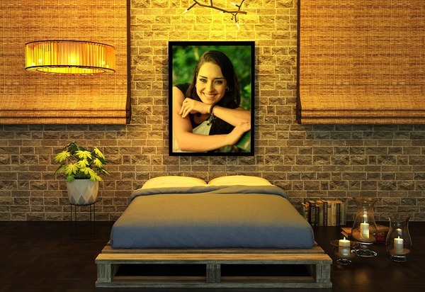 Room With Dim Light Photo Frame Effect | Pixiz