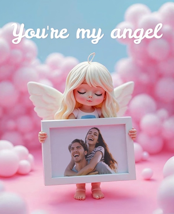 Little Valentine's Day Angel Photo Frame Effect | Pixiz