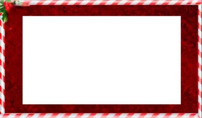 red background and candy cane frame Montaje fotografico | Pixiz