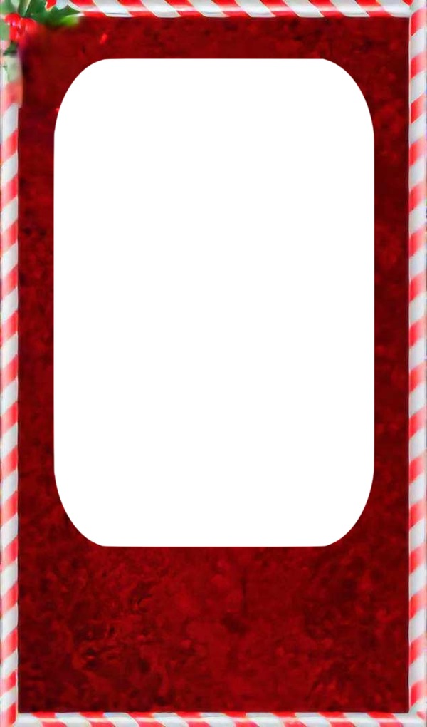 Candy Cane Frame Vertical Red Background Photo Frame Effect | Pixiz