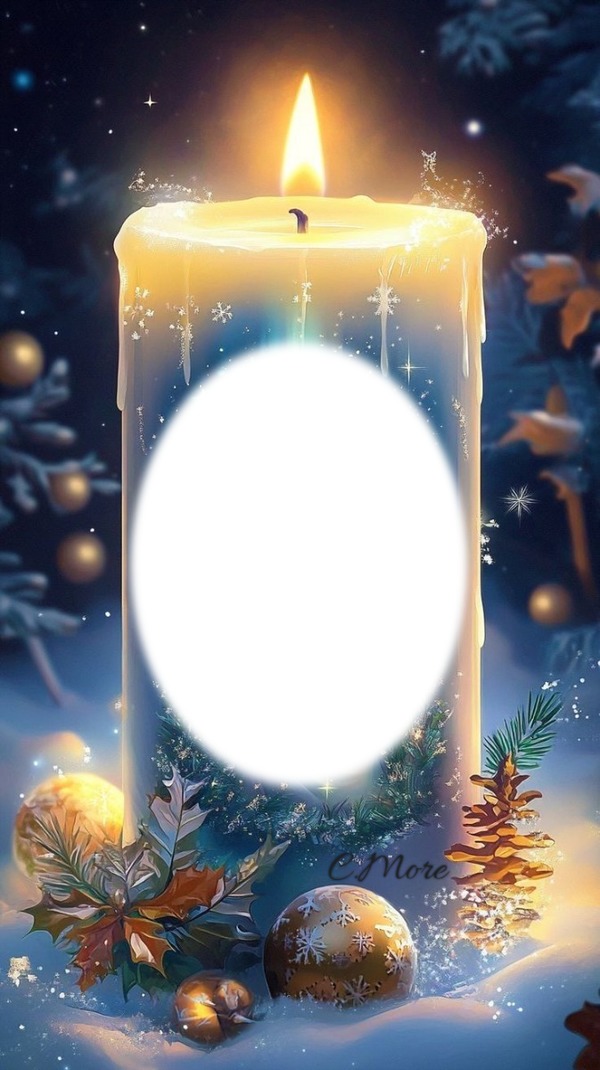Christmas Candle Photo Frame Effect | Pixiz