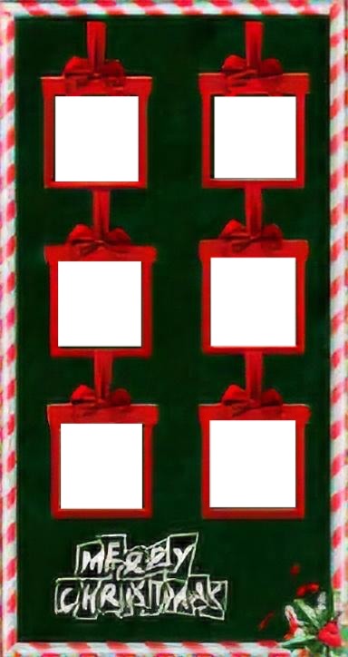 Merry Christmas presents 6 candy cane frame Montaje Fotografico | Pixiz