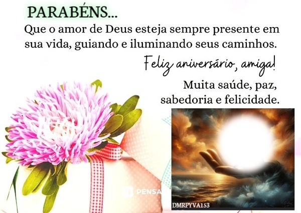 DMR - PARABÉNS QUERIDA AMIGA - 01 Photo. Photo Frame Effect | Pixiz