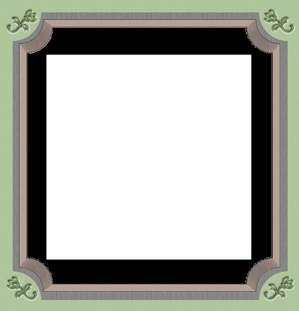 Cadre Carré Doré ,rose Et Blanc Et Vert Photo Frame Effect | Pixiz