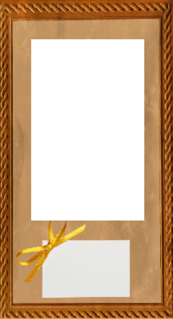 Simple Retangle Frame Hugs From Heaven Ribbon Gold Photo Frame Effect ...