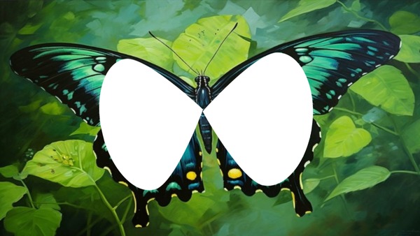 PAPILLON A 2 PHOTOS Photo Frame Effect | Pixiz